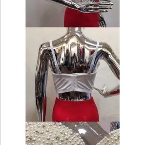 cleo | Tops | New Cleo Pearl Rhinestone Bling Bustier Corset Crop Top ...